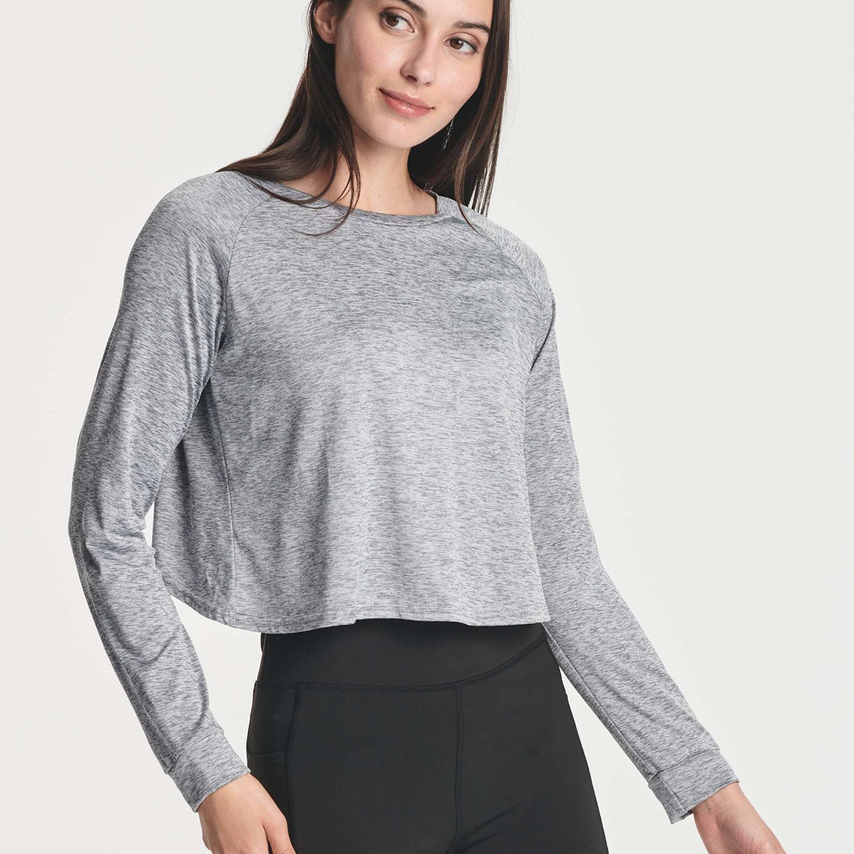 4 Pack: Women's Long Sleeve Petal Back Crop Top (Available in Plus Siz ...